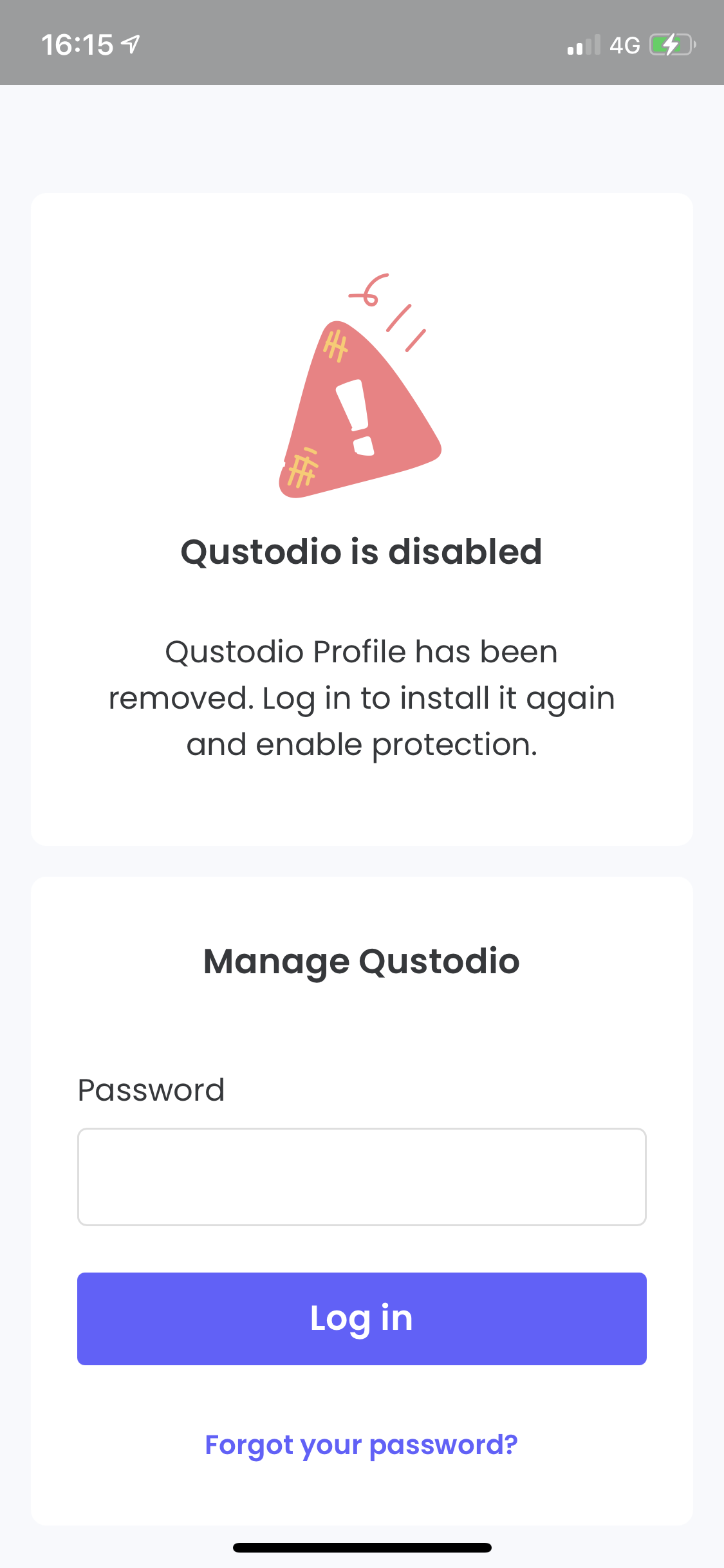 What to do if the Qustodio profile has been removed and protection is ...